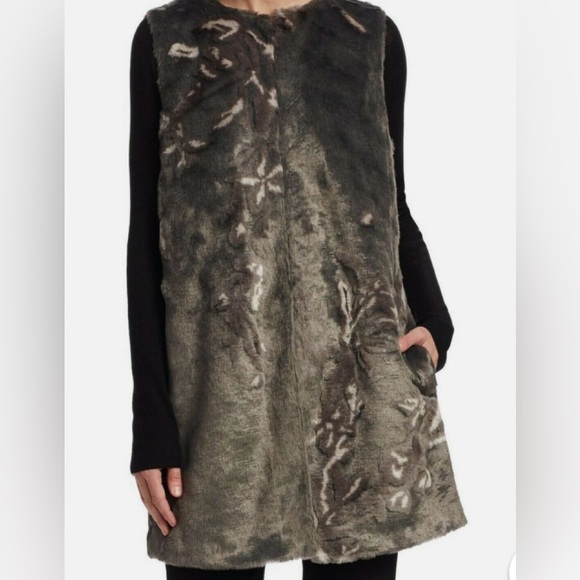 Elie Tahari | Jackets & Coats | Ellie Tahari Marsha Floral Faux Fur ...